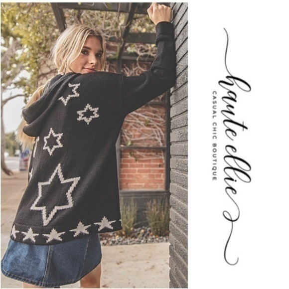 Haute Ellie | Sweaters | Starry Night Hooded Sweater | Poshmark